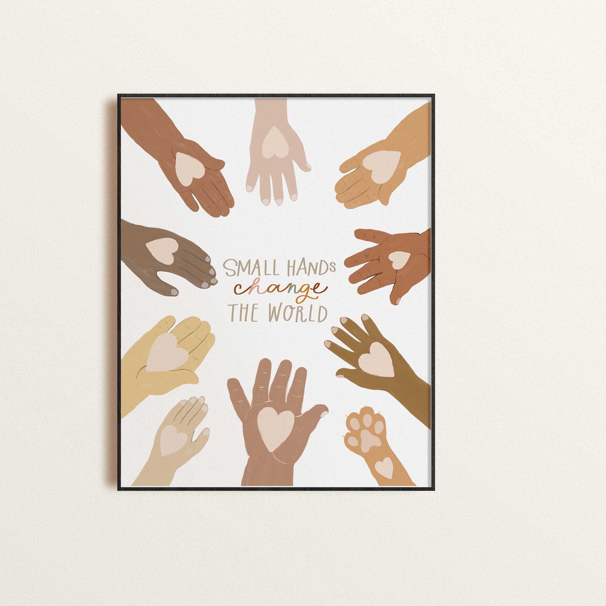 Kids Classroom Poster Small Hands Change the World Print - Etsy