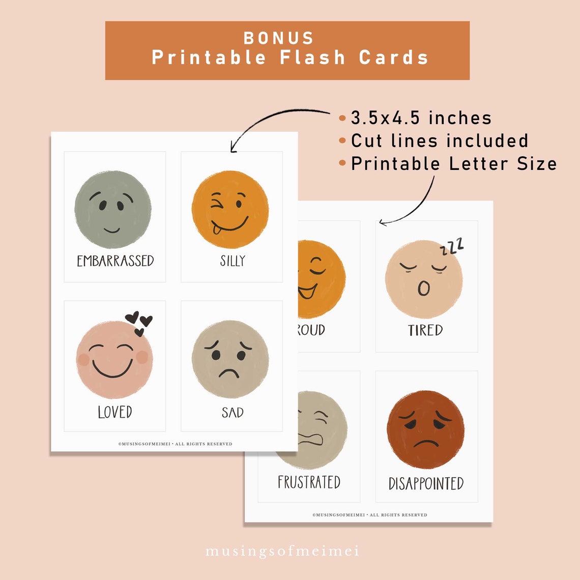 Nursery Feelings Chart Boho Nursery Print Kids Emotions Art - Etsy