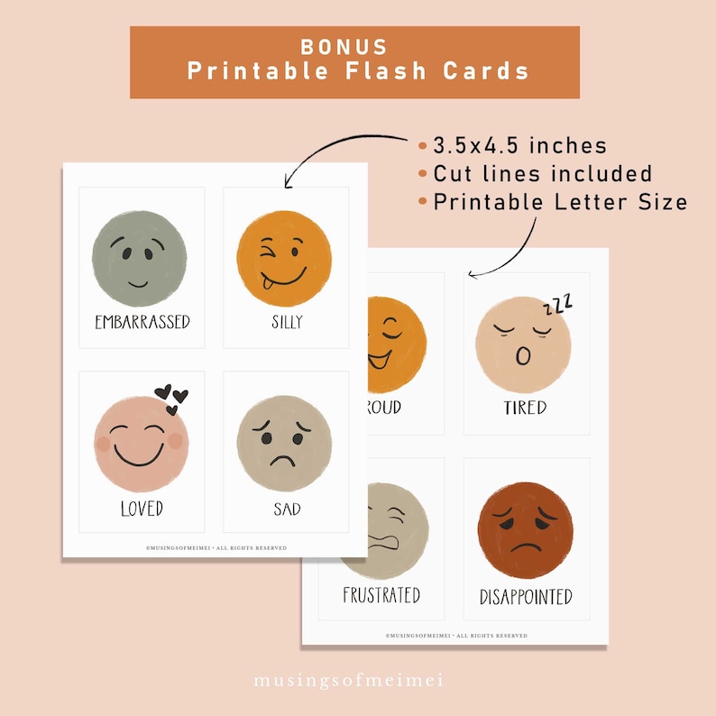 Nursery Feelings Chart Boho Nursery Print Kids Emotions Art - Etsy