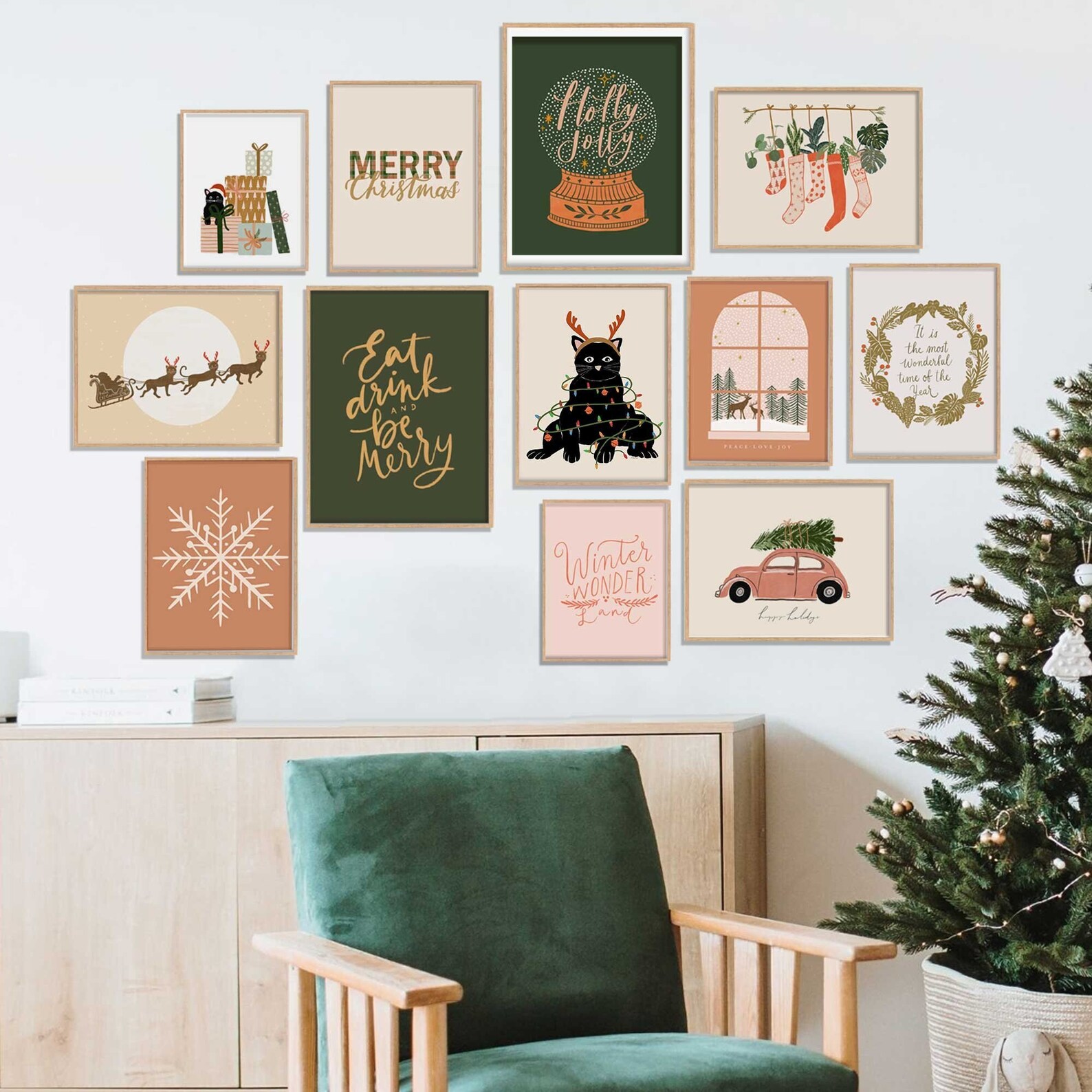 Christmas Art Mega Bundle Set of 12 Christmas Gallery Wall - Etsy