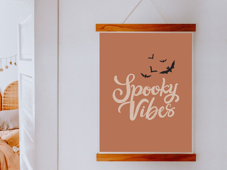 Halloween Print Spooky Vibes Wall Art Halloween Wall Art - Etsy