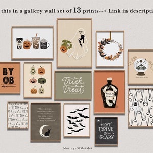 Halloween Bat Wall Art, Printable Wall Art, Neutral Halloween Decor ...
