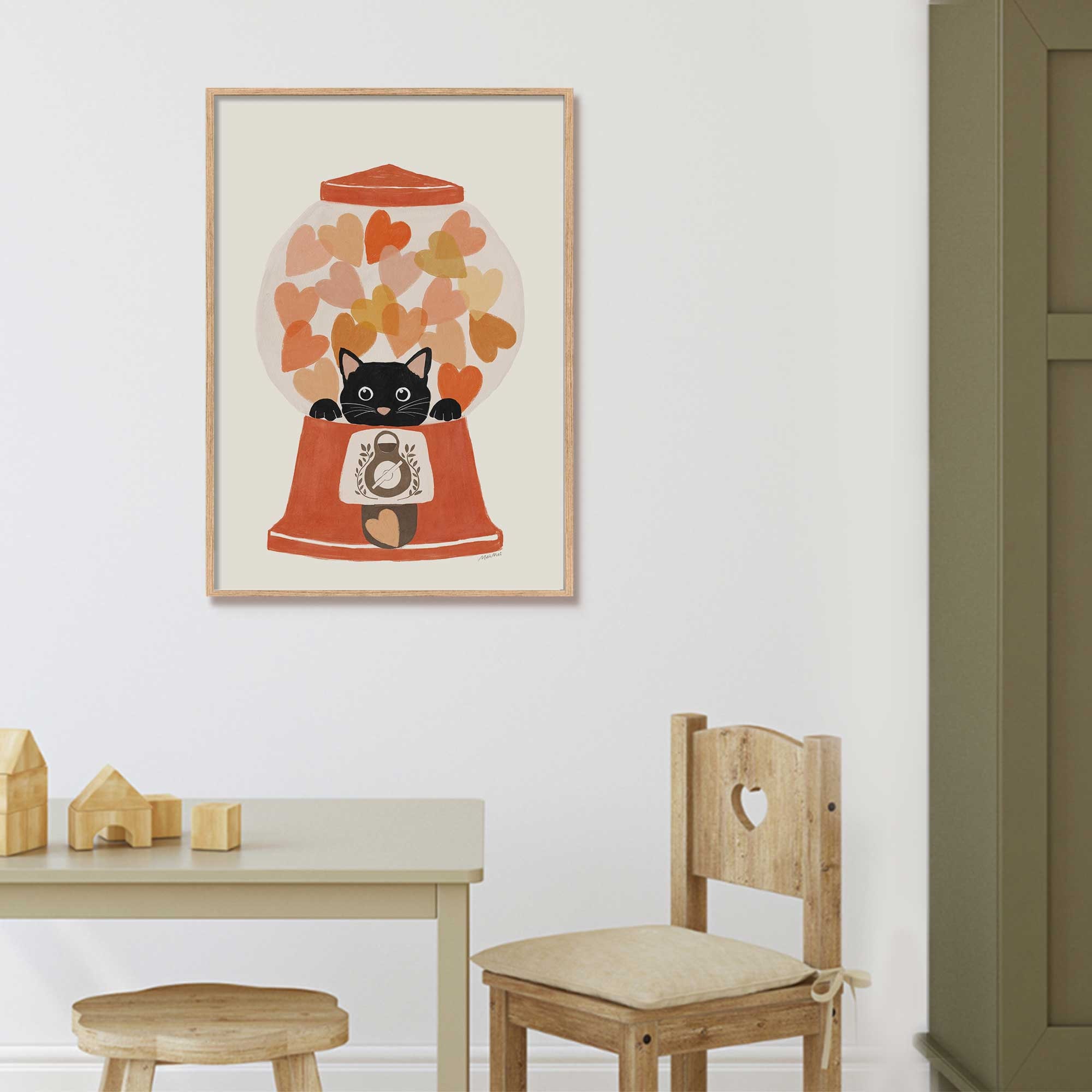 Cat in Candy Machine Print, Printable Wall Art, Black Cat Print, Cute ...