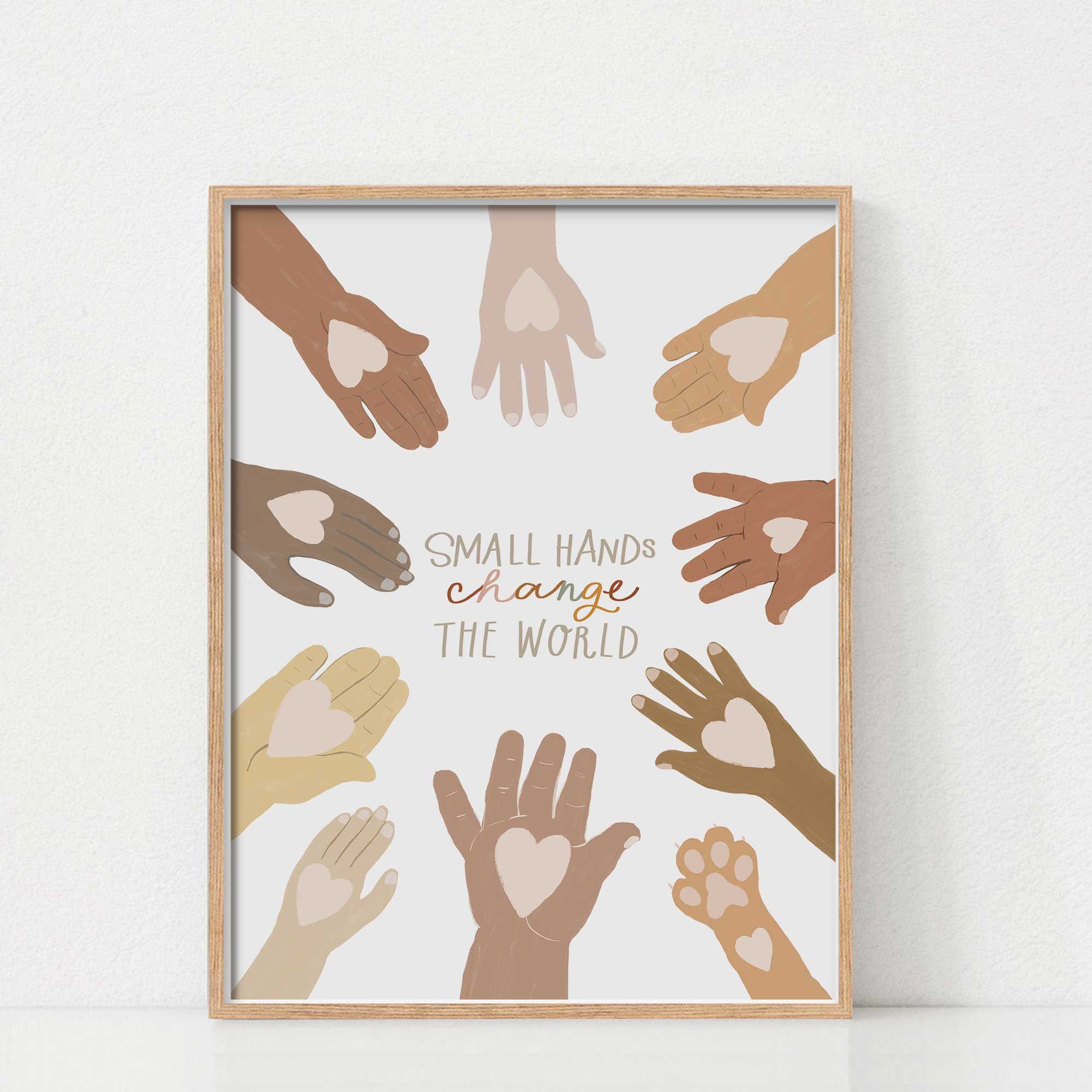 Kids Classroom Poster Small Hands Change the World Print - Etsy