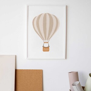 Earth Tone Hot Air Balloon Print, Printable Wall Art, Adventure Nursery ...