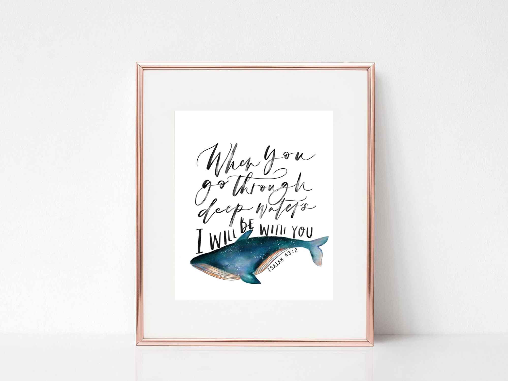 Faith Scripture Christian PRINTABLE Wall Art, Bible Verse Isaiah 43 2 ...