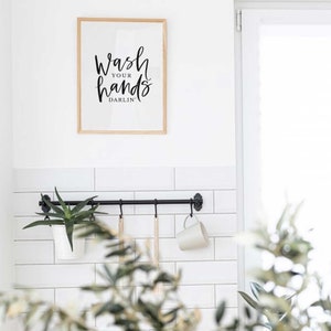 Wash Your Hands Wall Art, Washroom Poster, Bathroom Sign, Printable ...
