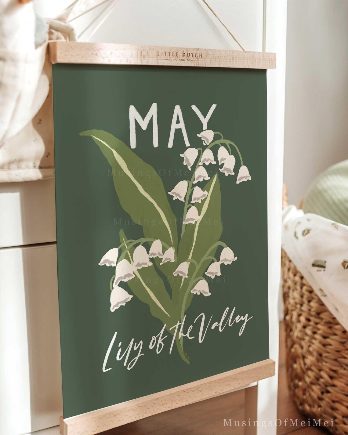 May Birth Month Flower Wall Art, Lily of the Valley Botanical Print for ...