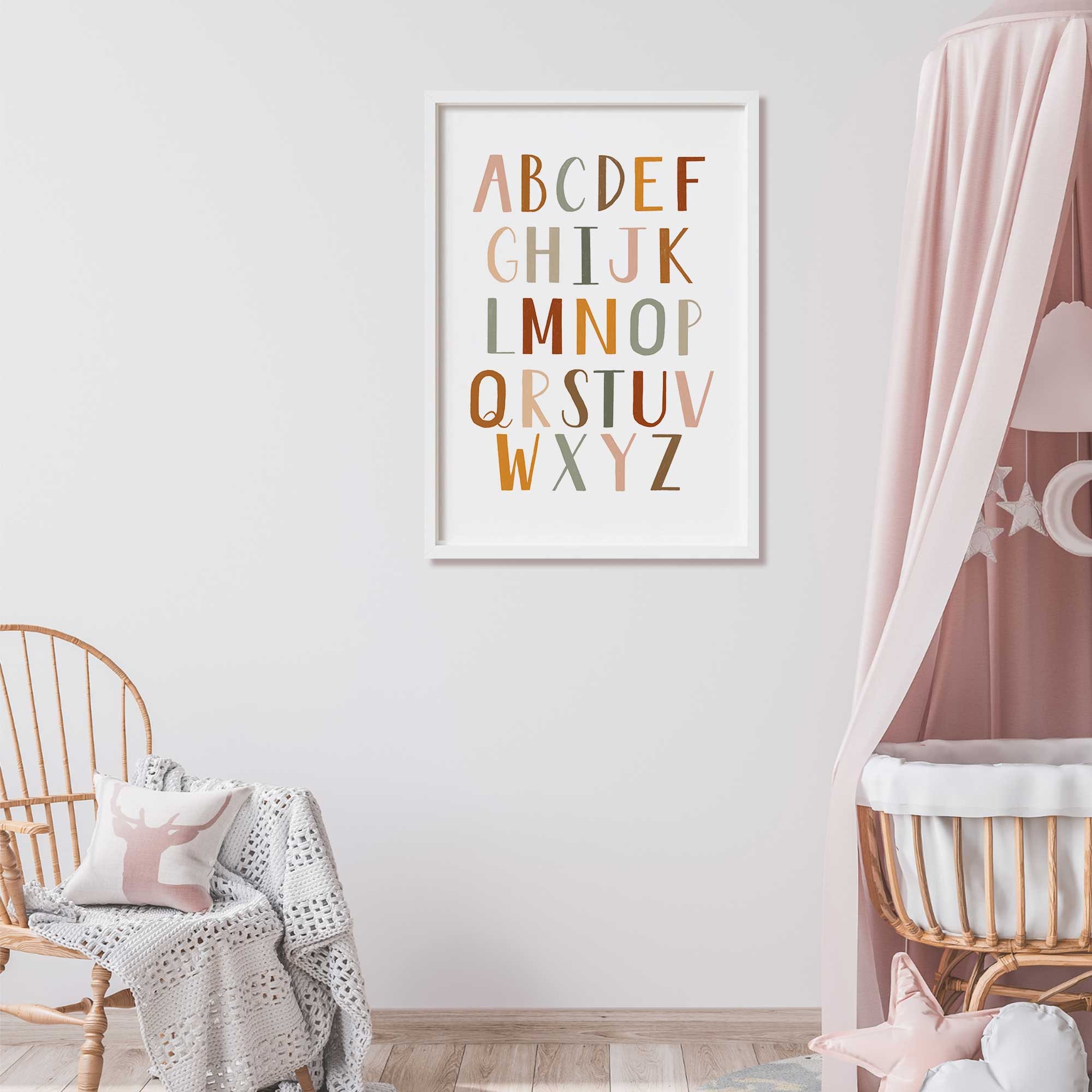 Alphabet Poster Neutral Boho Nursery Neutral Alphabet Poster | Etsy