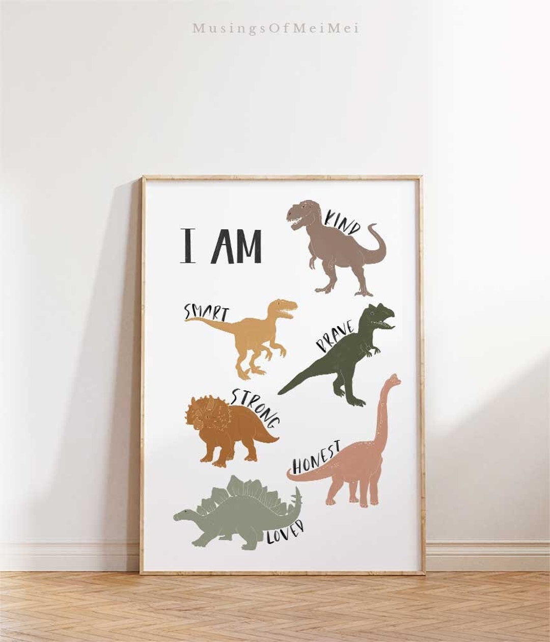 Kids Positive Affirmations Print, Dinosaur Wall Art, PRINTABLE WALL ART ...