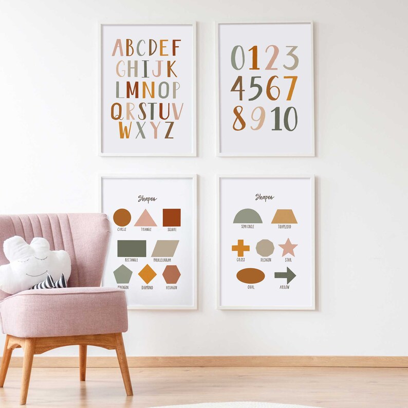 Alphabet Poster Neutral Boho Nursery Neutral Alphabet Poster | Etsy