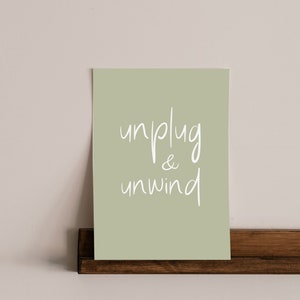Quote Print, Unplug and Unwind Wall Art, Printable Wall Art, Coastal ...