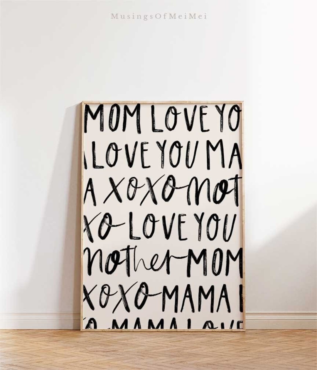 Mother's Day Printable Art, Gift for Mom, Minimalist Wall Art, Happy ...