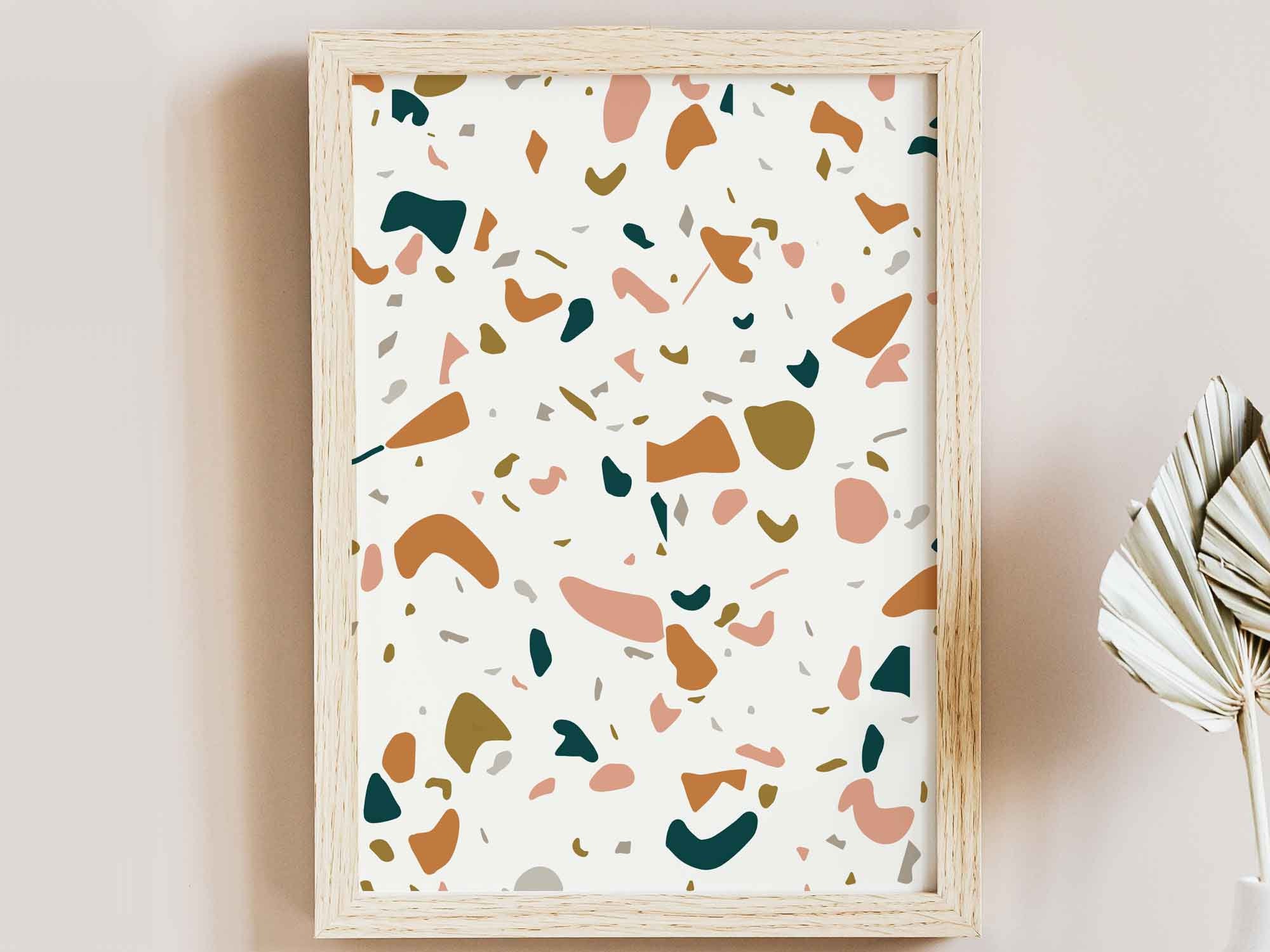 Abstract Terrazzo Print, Printable Wall Art, Boho Wall Decor, Earth ...