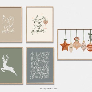 Christmas Gallery Wall Art, Set of 13, Christmas Printables, Minimalist ...
