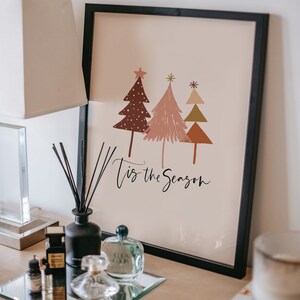 Christmas Tree Print, Printable Wall Art, Boho Christmas Signs ...