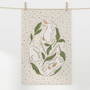 Spring Floral Bunny Print, Daisy Floral Art, Printable Wall Art, Easter ...