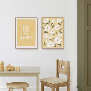 You Are My Sunshine Nursery Wall Art, Pastel Yellow Nursery Decor ...