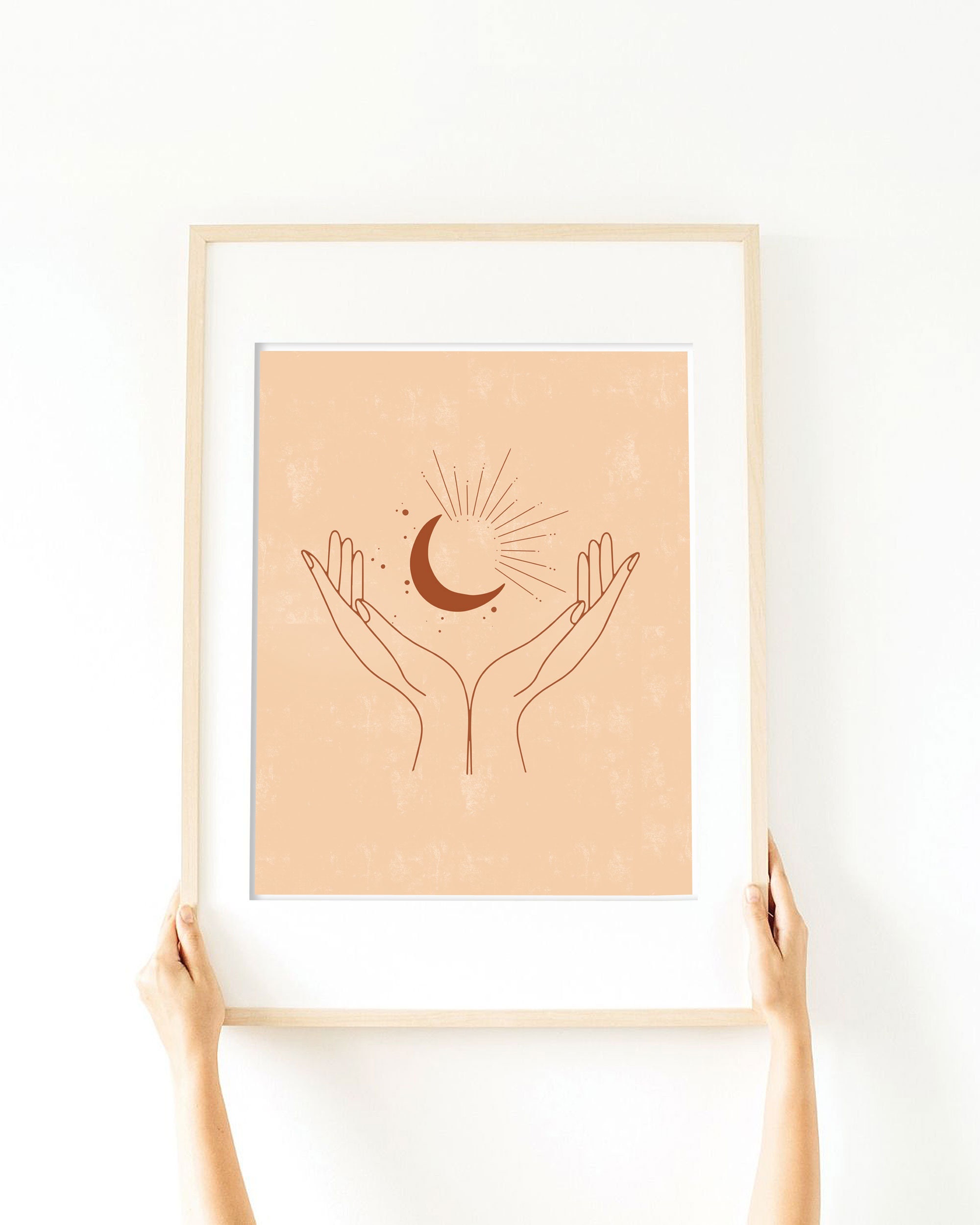 Boho Celestial Wall Art Boho Moon Art Print Printable Moon - Etsy