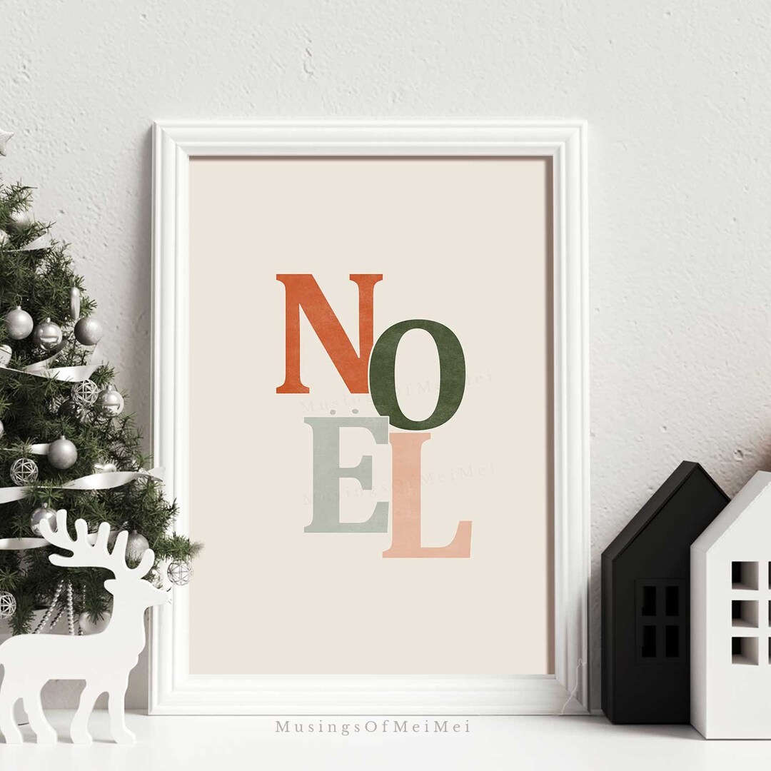 Christmas Print, Noel Print, Printable Wall Art, Boho Christmas Print ...