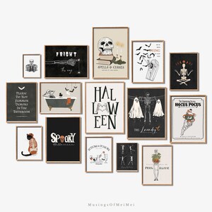Halloween Gallery Set of 15, Printable Wall Art, Halloween Printables ...