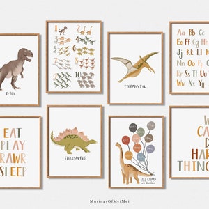 Dinosaur Educational Posters, Set of 30 Prints, Kids Classroom Posters ...