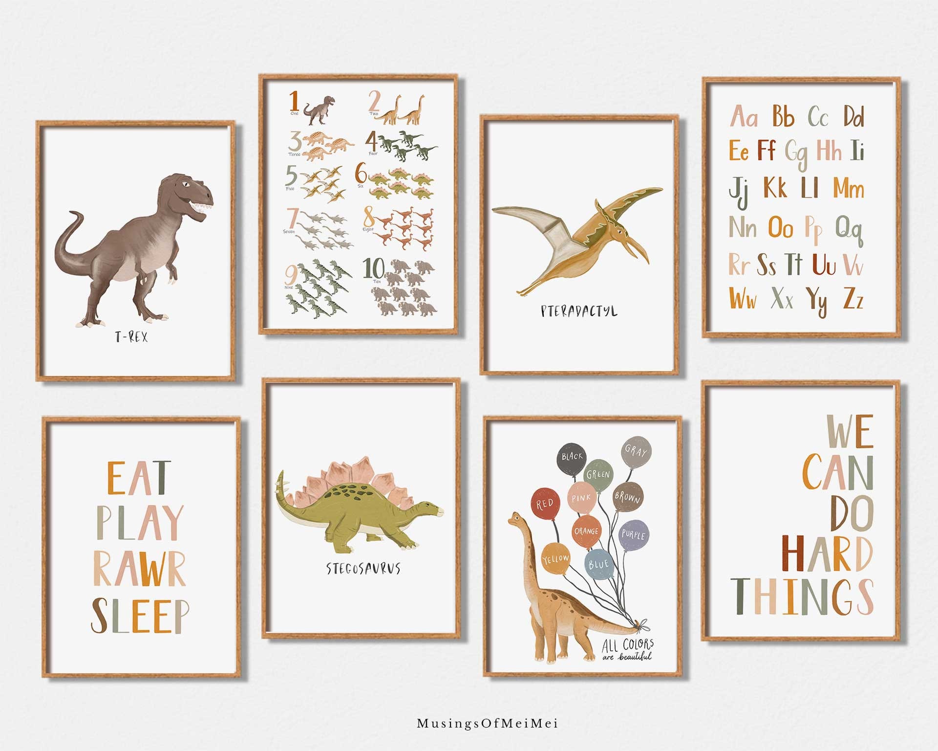 Dinosaur Educational Posters Set of 30 Prints Kids Classroom - Etsy ...