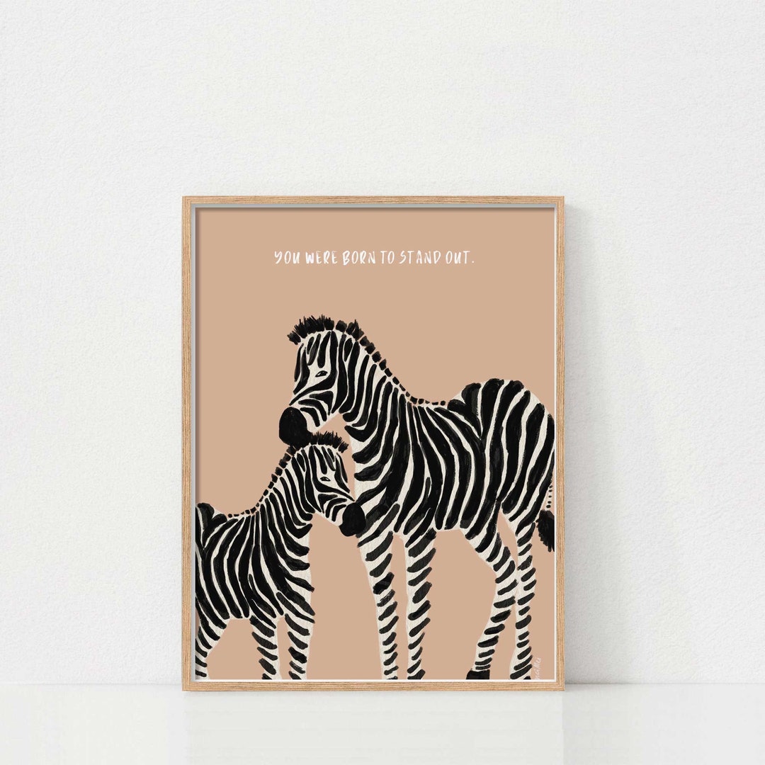 Mother Baby Zebra Print for Nursery Decor, Baby Shower Gift, Neutral ...
