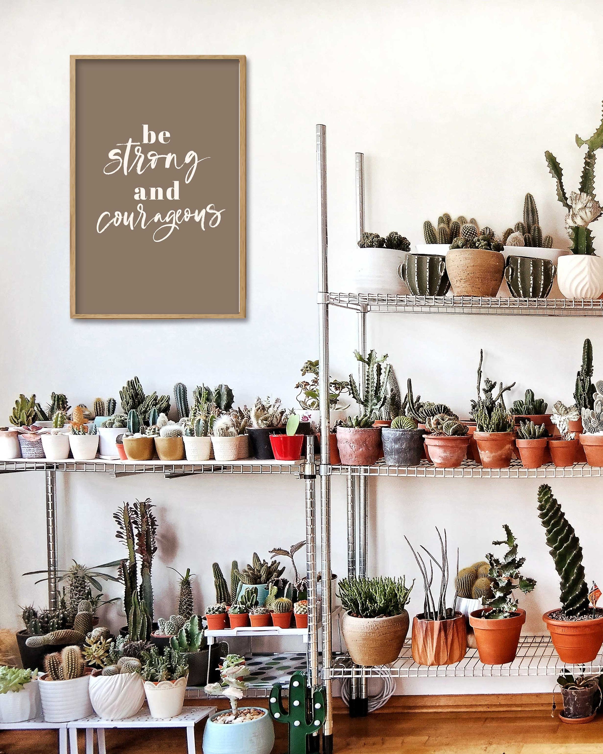 Be Strong and Courageous Bible Verse Wall Art, Inspirational Quote ...