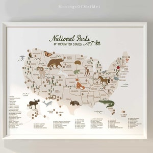 National Parks Wall Art, Printable Wall Art, Woodlands Nursery Decor ...