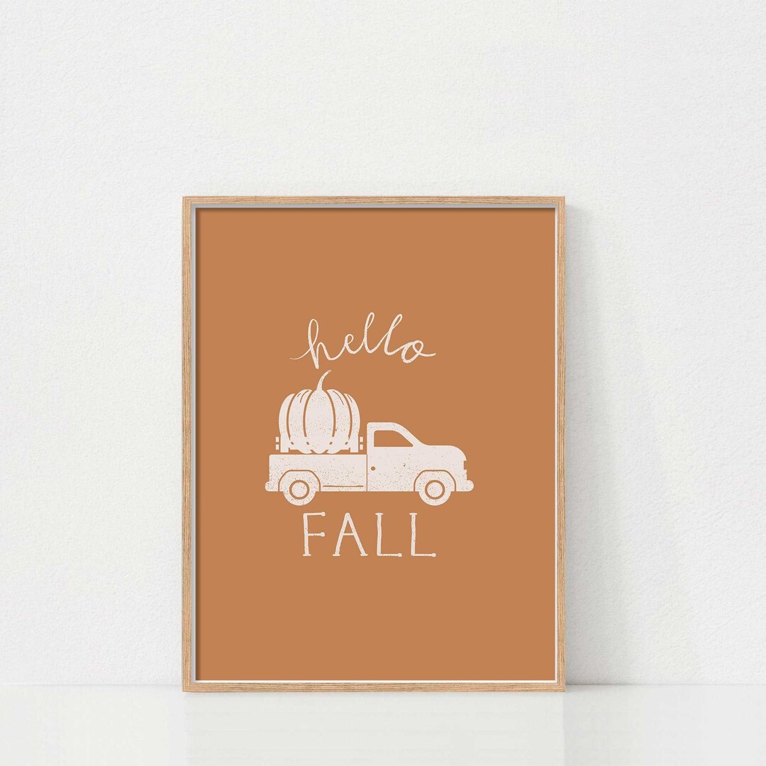 Autumn Art, Hello Fall Print, Printable Wall Art, Autumn Wall Art, Fall ...
