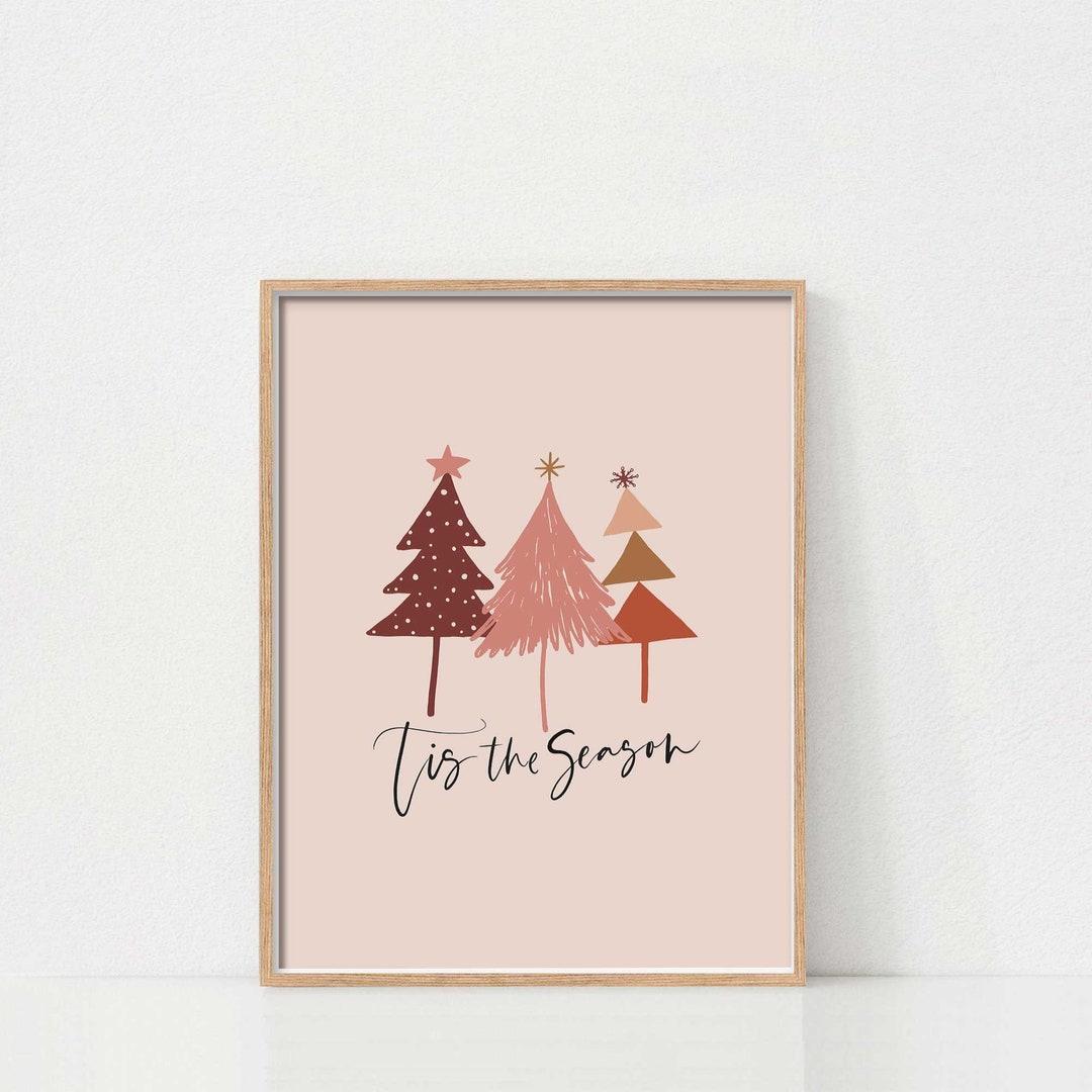 Boho Christmas Decor Merry Christmas Print | Digital Art Download ...