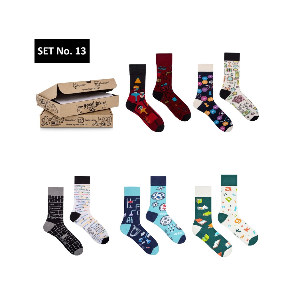 Hobby Set of Crazy Colorful Socks in the Box Pack of Cool Casual Socks ...