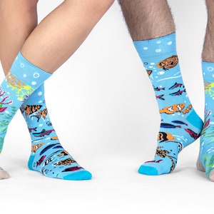 Aquarium Socks Fish Socks Colorful Socks Cool Socks Funky Socks Crazy ...