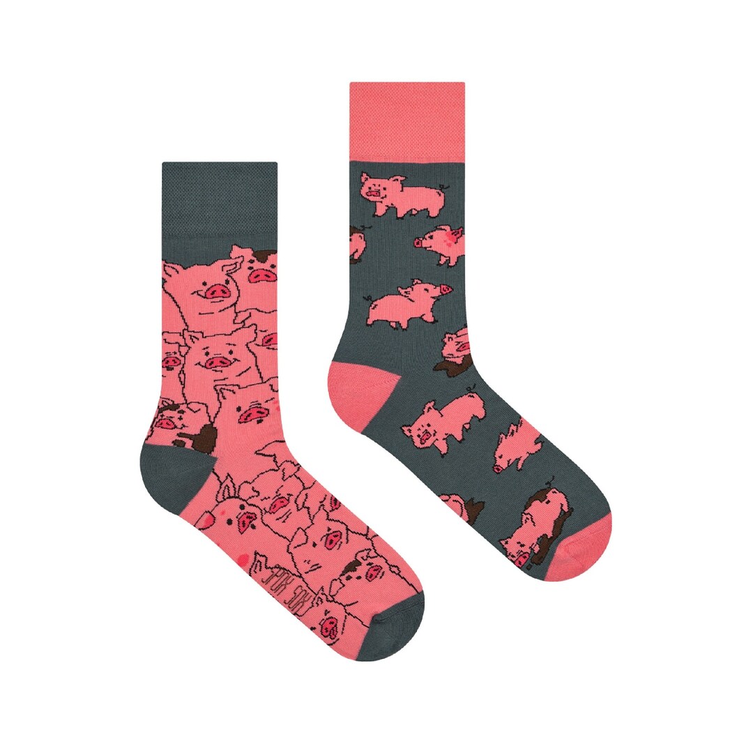 Pigs Socks Farm Socks Farmer Socks Countryside Mismatched Socks Crazy ...