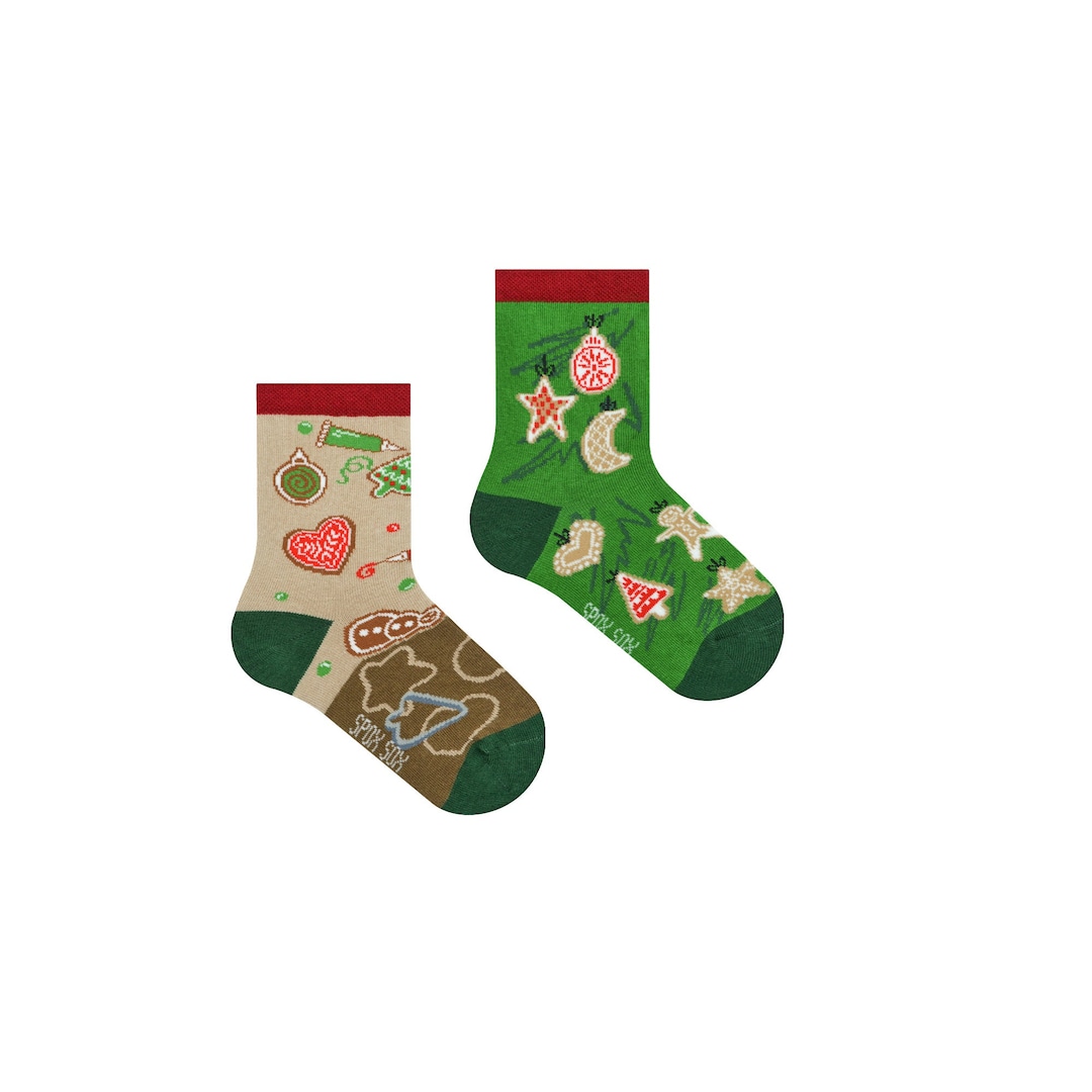 Xmas Cookies Kids Socks Christmas Tree Socks for Children Gingerbreads ...