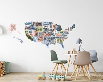 Map Wall Decal - Etsy