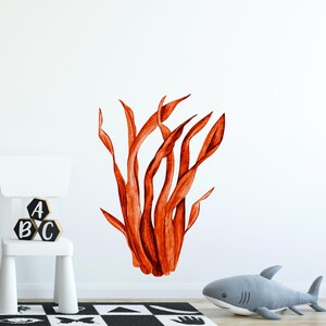 Orange Seaweed #2 Wall Decal Ocean Sea Life Removable Fabric Wall ...