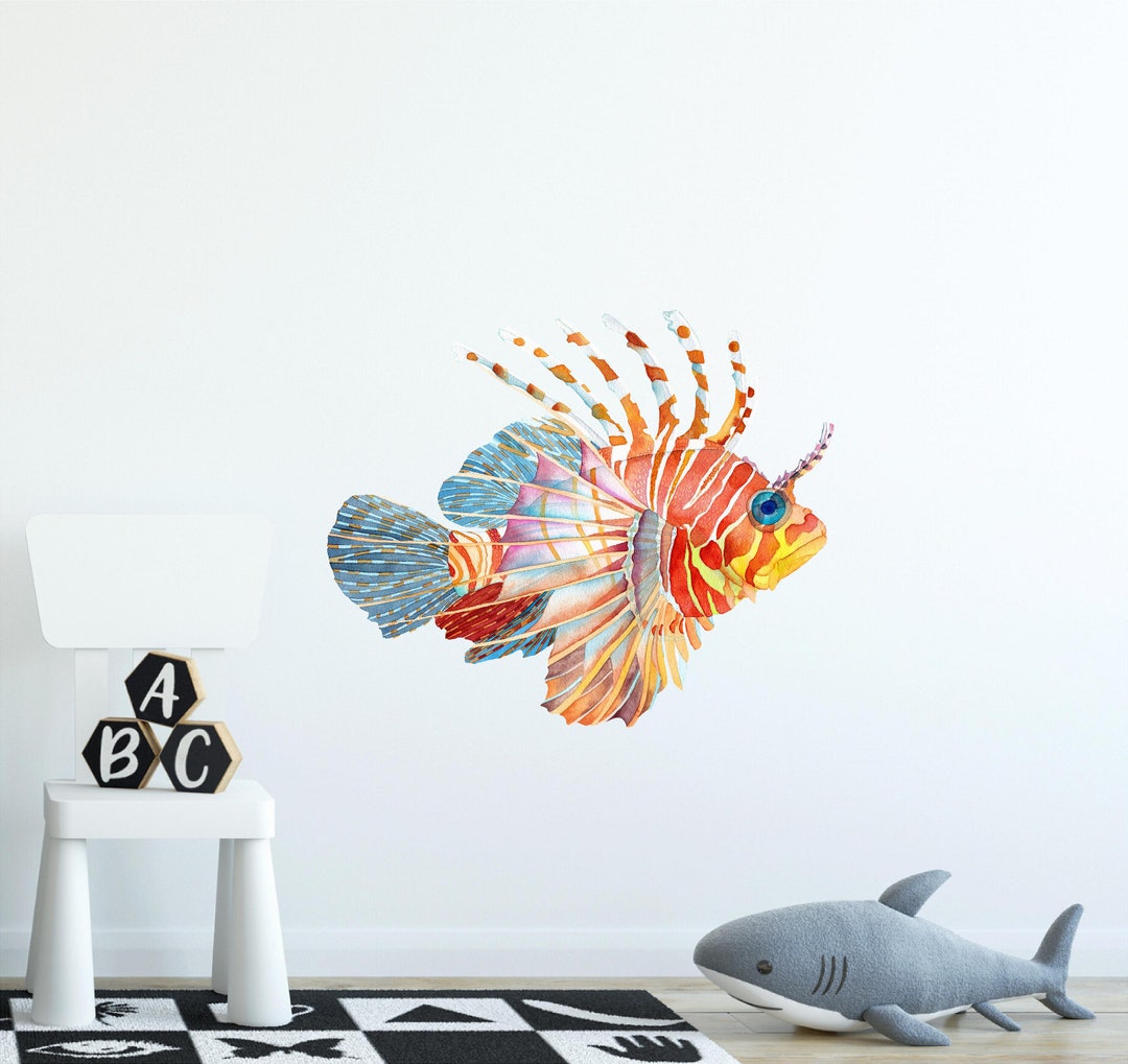 Ocean Lionfish Tropical Fish Wall Decal #2 Sea Fishes Removable Fabric ...