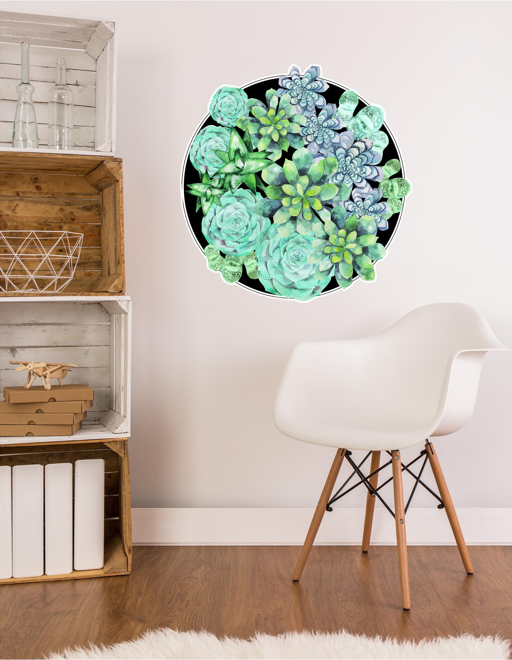Succulent Wall Decal Sticker Watercolor Succulents Cactus Boho | Etsy