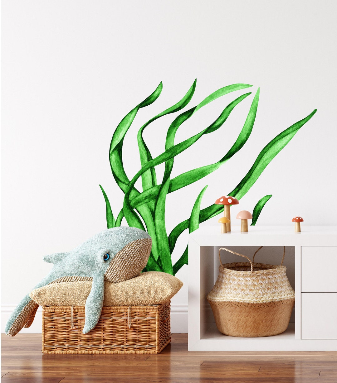 Green Seaweed #7 Wall Decal Deep Sea Ocean Algae Removable Fabric Wall ...