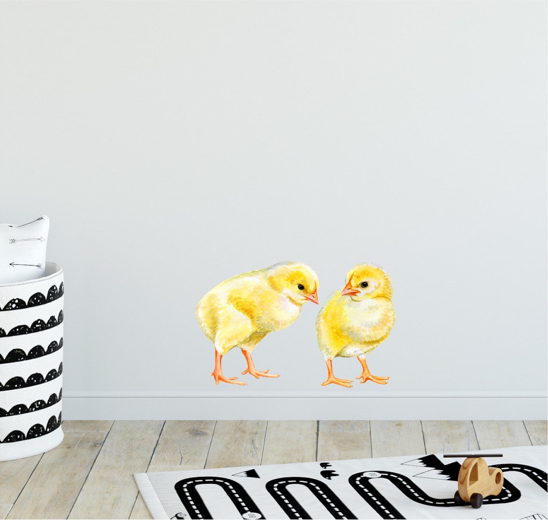Baby Chicks Wall Decal Set of 2 Watercolor Farm Animal Chicken Bird ...