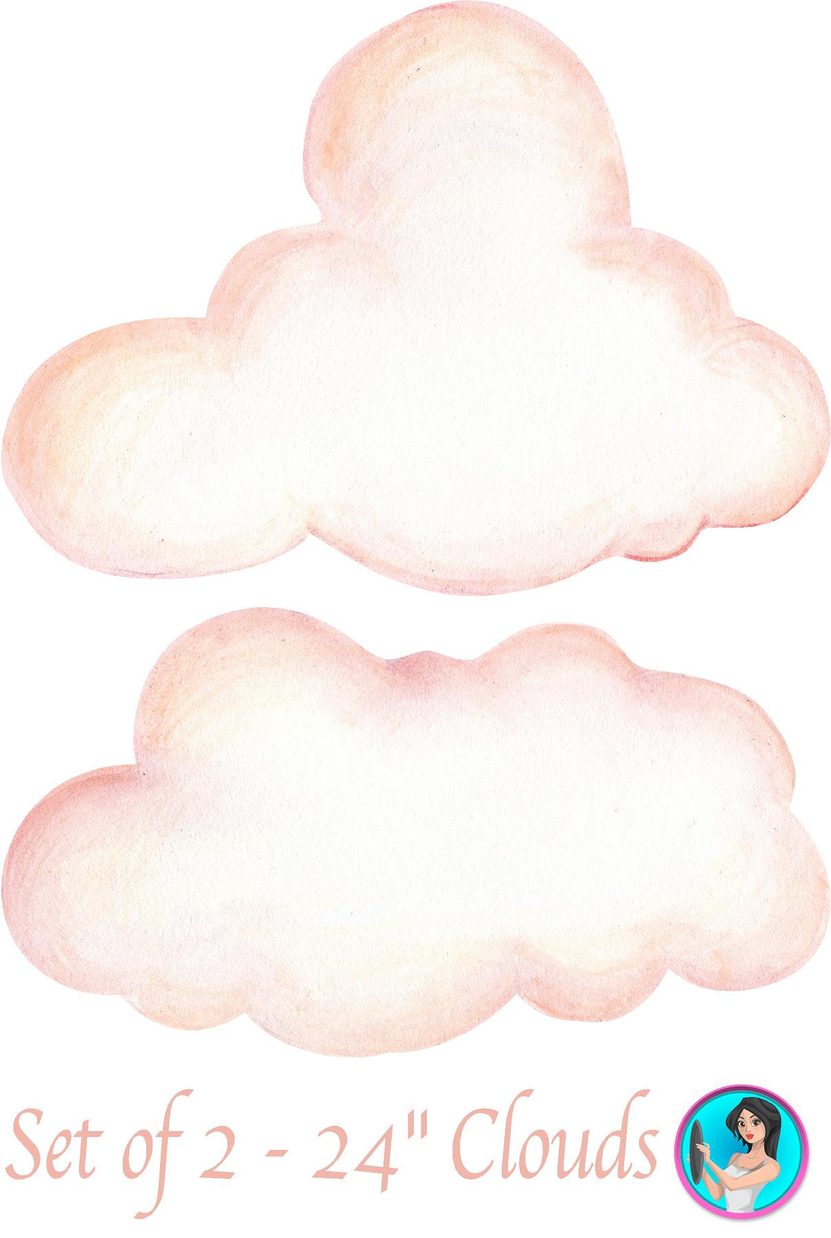 Watercolor Pink Clouds Wall Decal Removable Fabric Vinyl Wall | Etsy