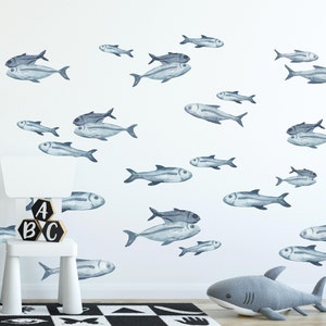 Marine Fish Wall Decal Set • School of Fish • Ocean Fish Wall Sticker ...