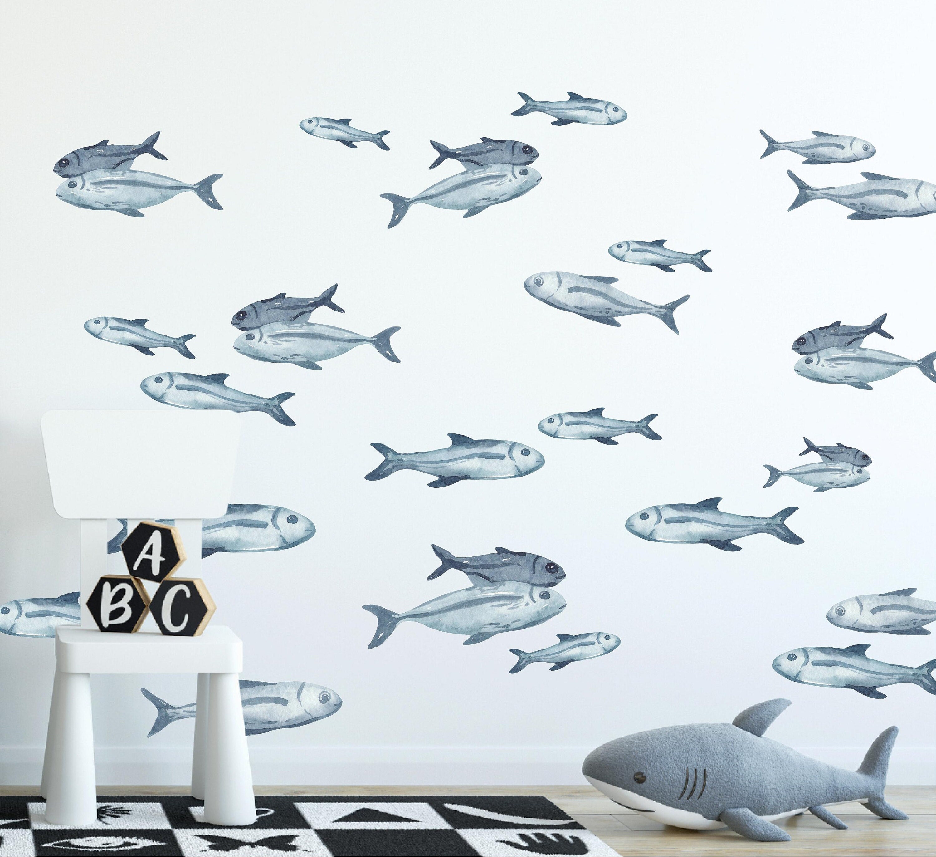 Marine Fish Wall Decal Set • School of Fish • Ocean Fish Wall Sticker ...