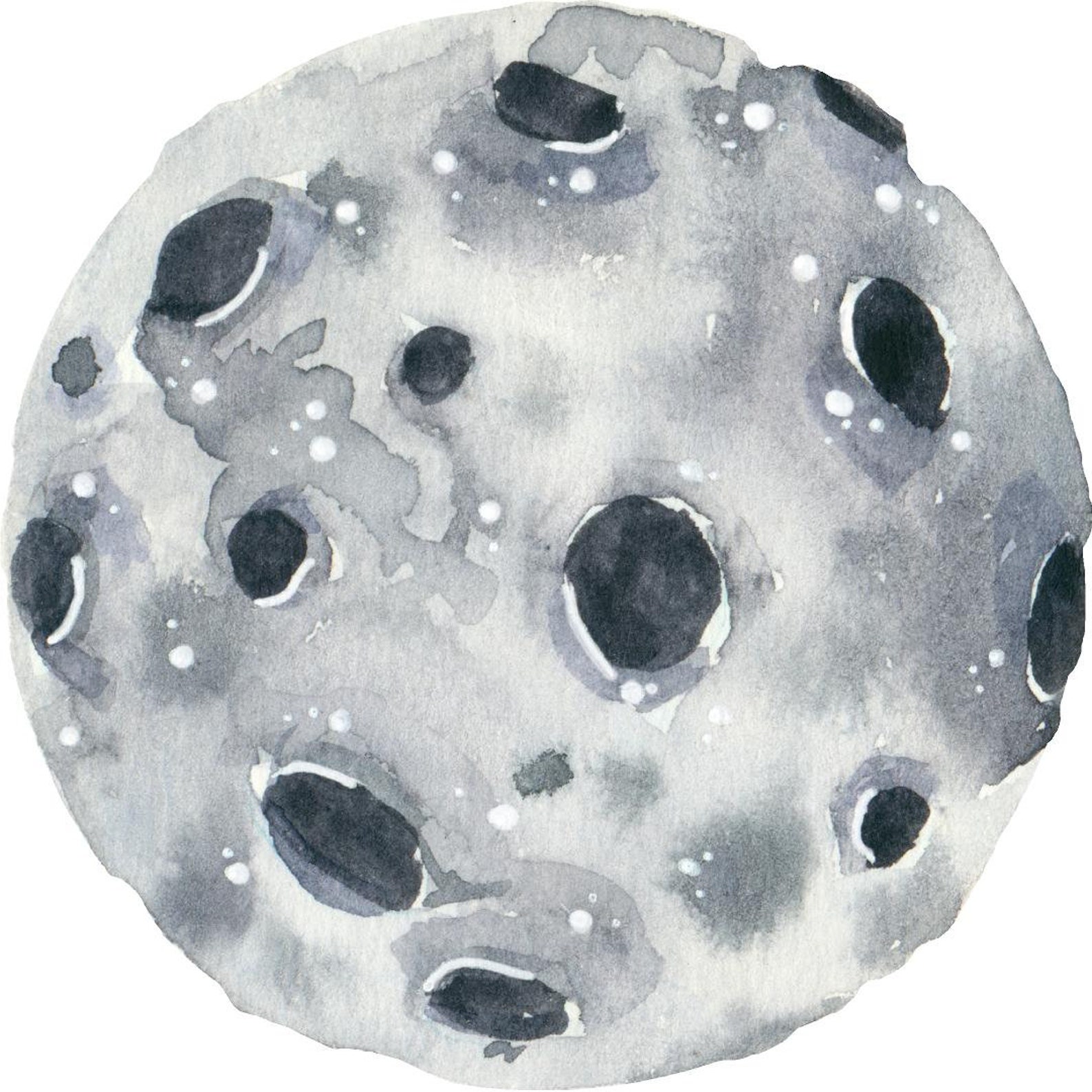 Watercolor Asteroid Moon Wall Decal Full Moon Wall Sticker Crater Moon ...