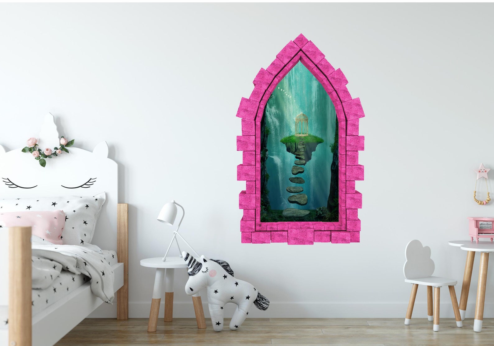 Floating Gazebo Castle Window Wall Decal Fantasy Medieval Wall | Etsy