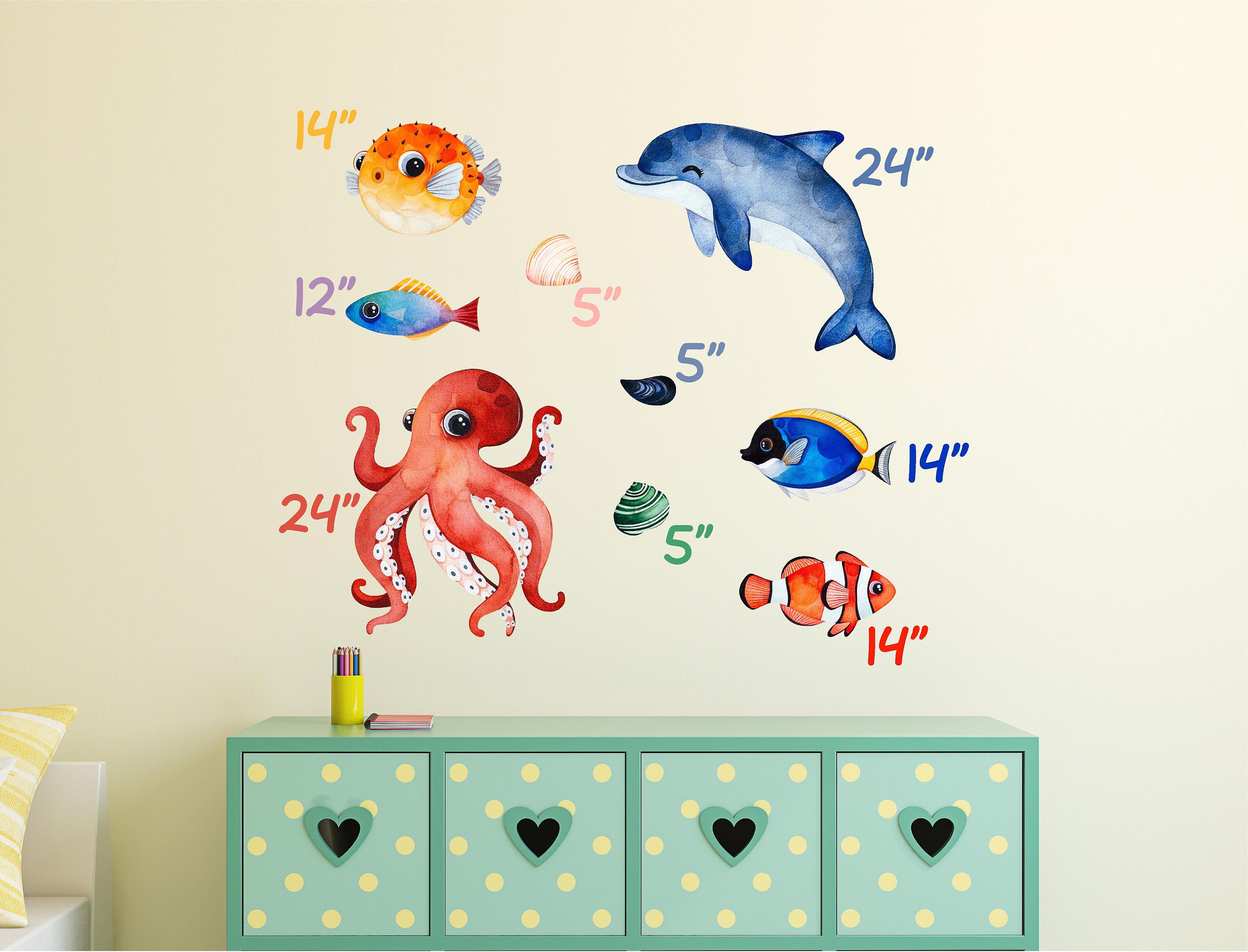 Underwater Sea Life Set 2 Wall Decal Ocean Sea Life Removable - Etsy