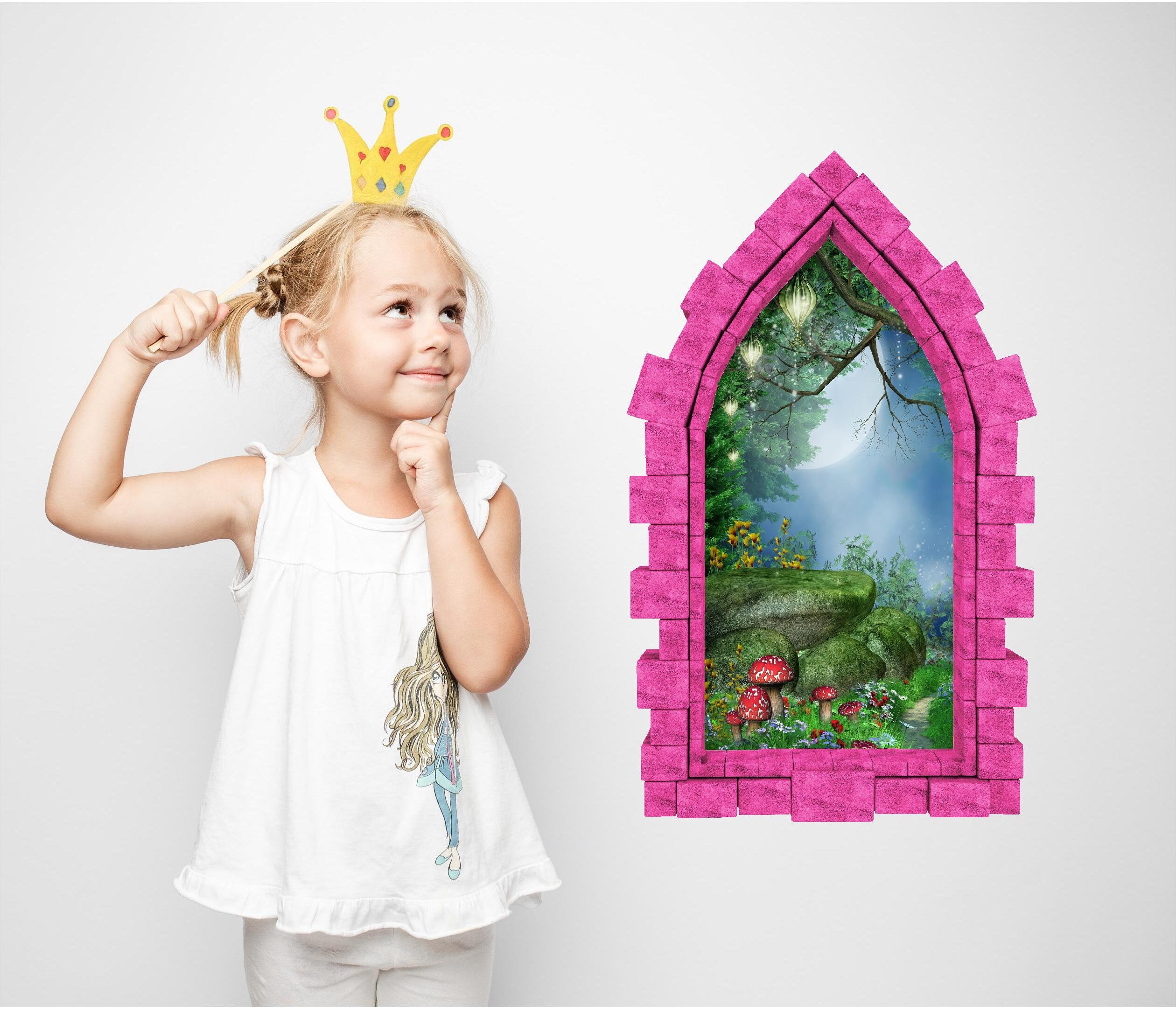 Fantasy Lantern Forest Castle Window Wall Decal 3D Wall | Etsy