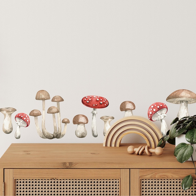 Mushroom Wall Decals - Etsy